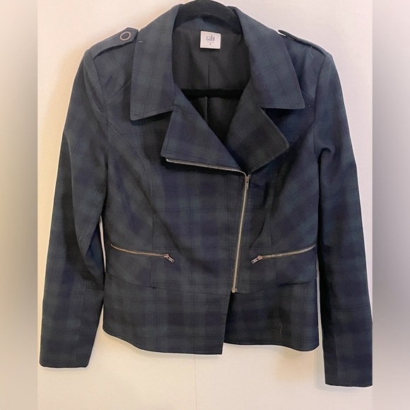 CAbi | Jackets & Coats | Cabi Tartan Plaid Moto Jacket Style 381 Size 6 ...